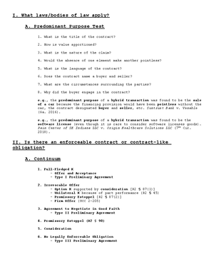 Contracts-i - Civil Procedure - Contracts I Outline Fall Semester 2017 ...