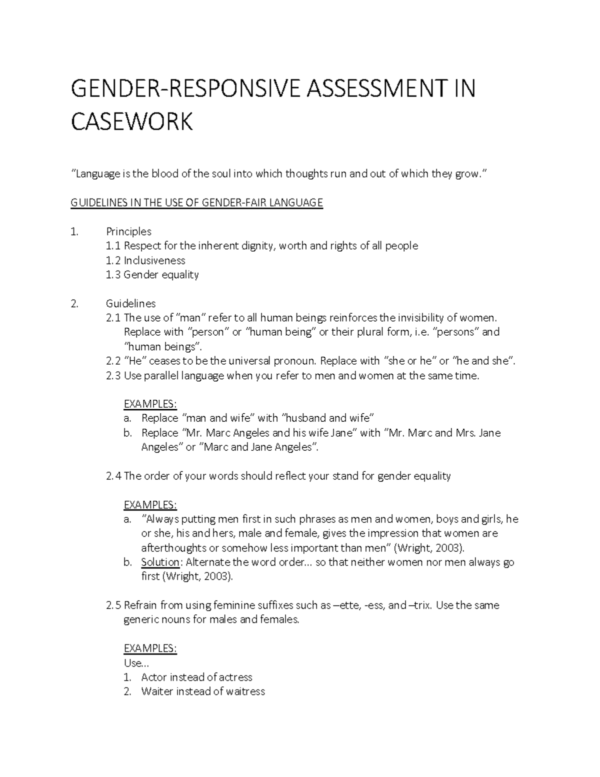 Handout 3 ( Gender Sensitive Language)-1 073348 - GENDER-RESPONSIVE ...
