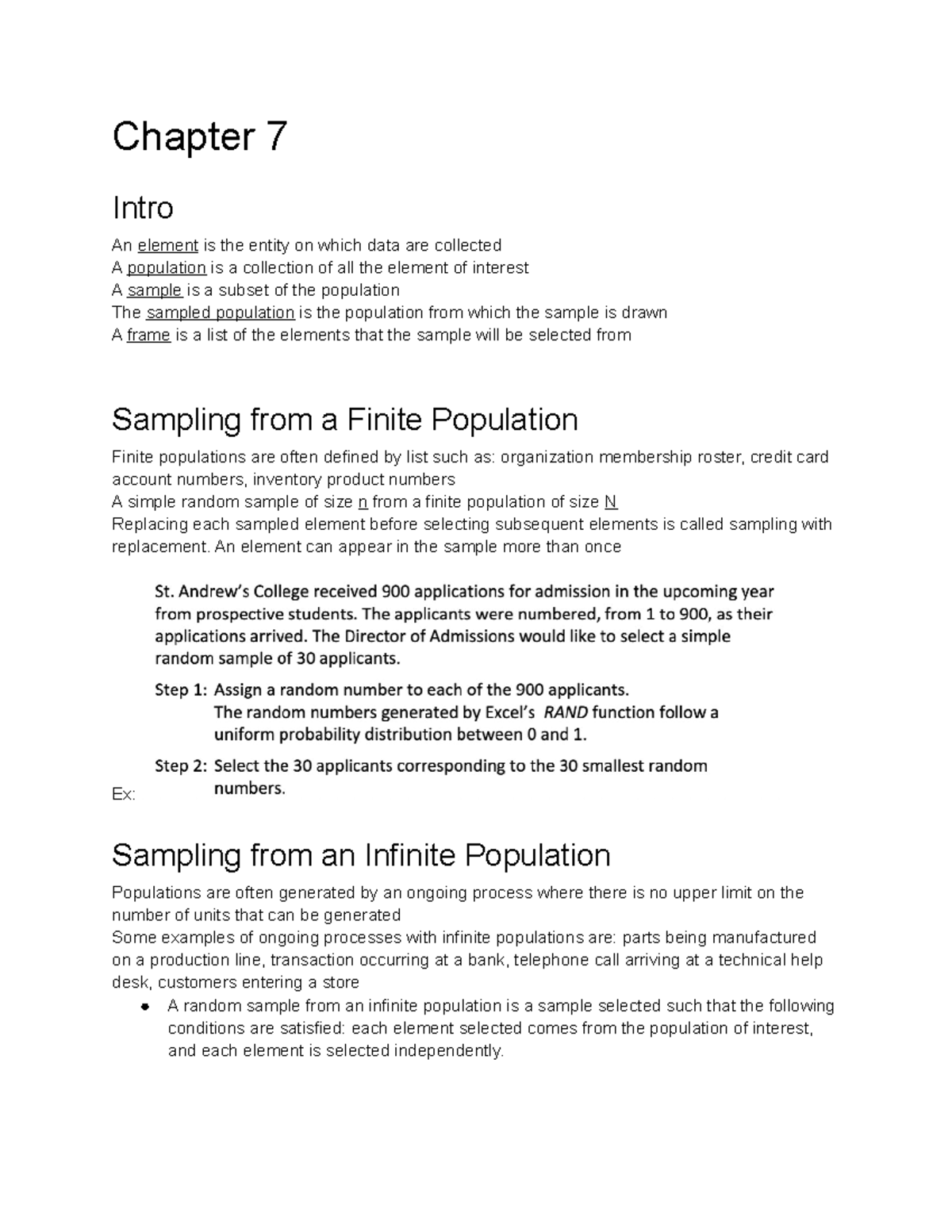 Chapter 7 - Chapter 7 Intro An element is the entity on which data are ...