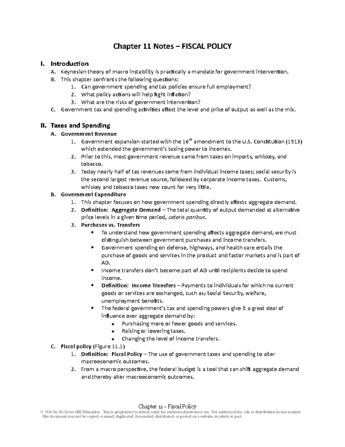Chapter 11 Notes accessible - Chapter 11 Notes – FISCAL POLICY I ...