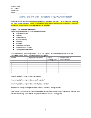 Exam 2 - Ch 4-6 study guide 2020 - Fall 2019 Exam 2 Study Guide ...
