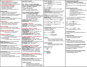 Finals Cheat Sheet 2 - Intrinsic value: estimate of stock’s true value ...