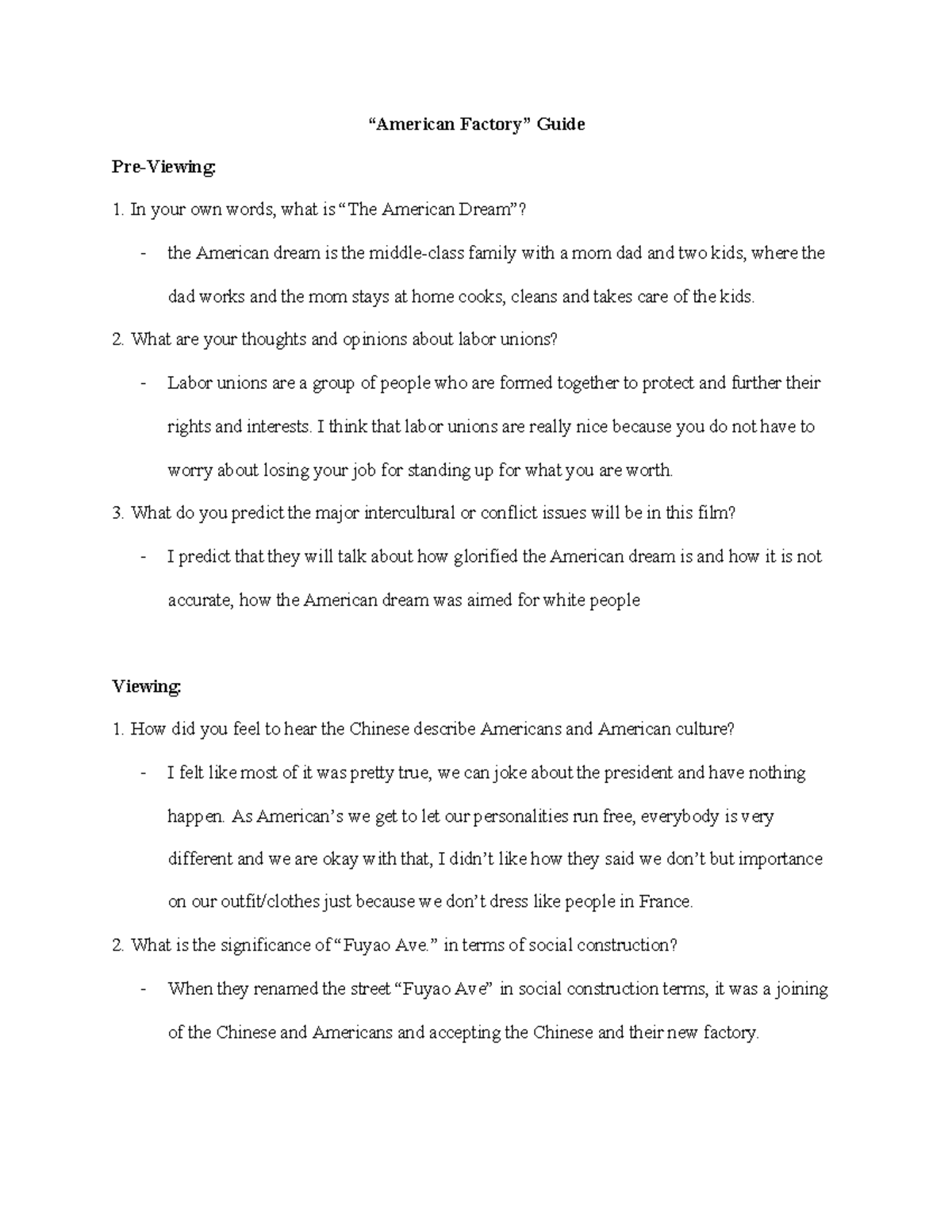 factory reflection - “American Factory” Guide Pre-Viewing: In your own ...