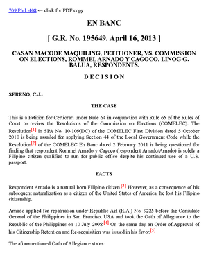SY 2024-2025 consti 1 practice question no. 1 - Practice Question No. 1 Sec. 10(5) of R. 8042 ...