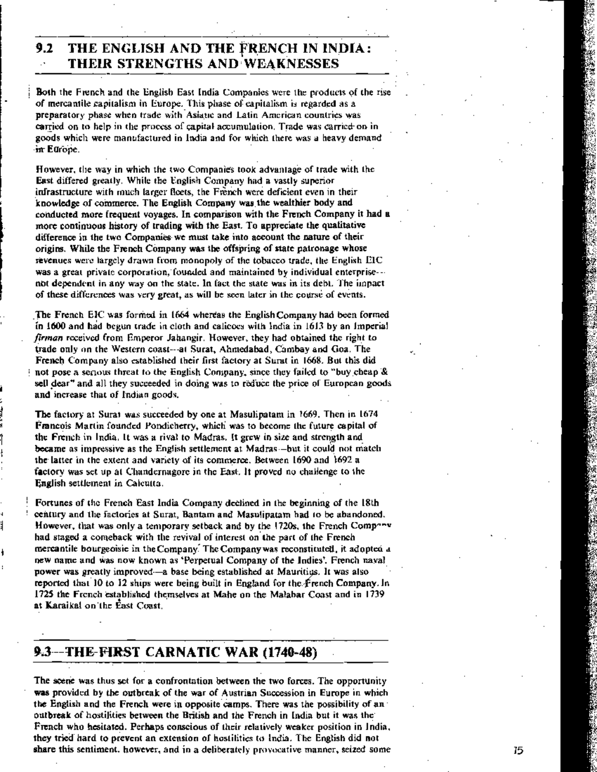 Unit-9 - 9 THE ENGI AND THE FRENCH IN 1N: THEIR STRENGTHS A N D ...