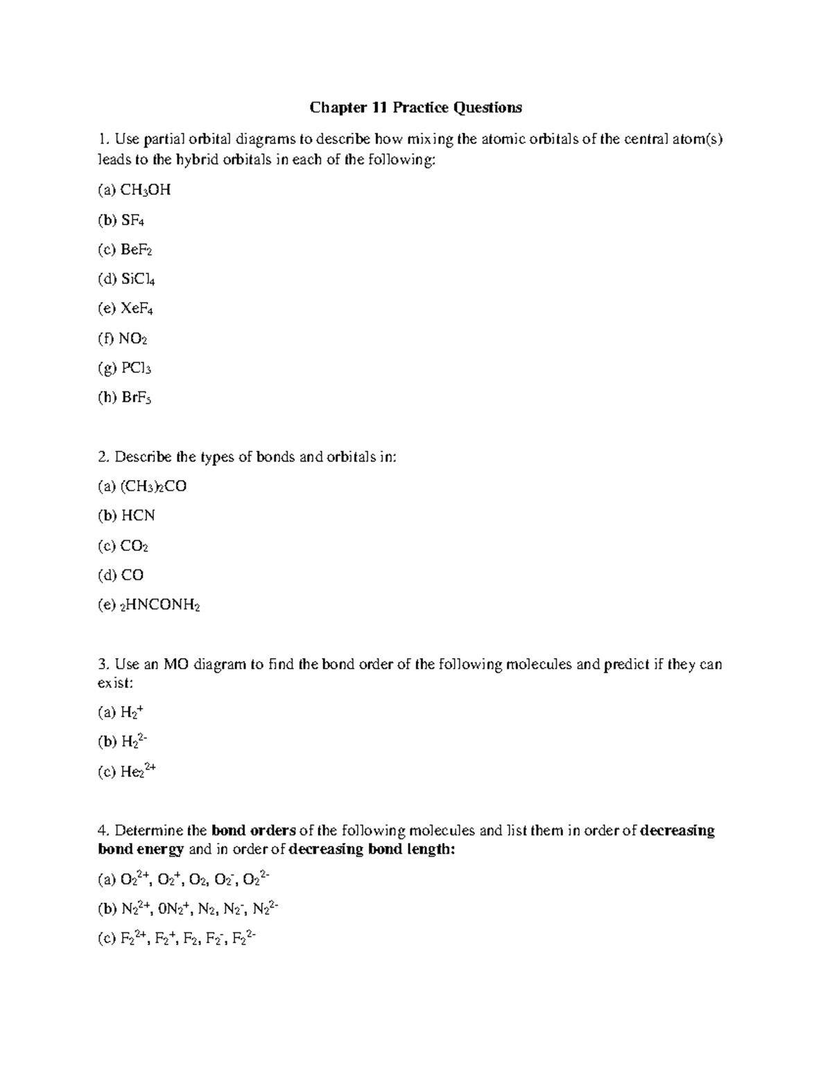 Chapter 11 Practice Questions - Chapter 11 Practice Questions 1. Use ...