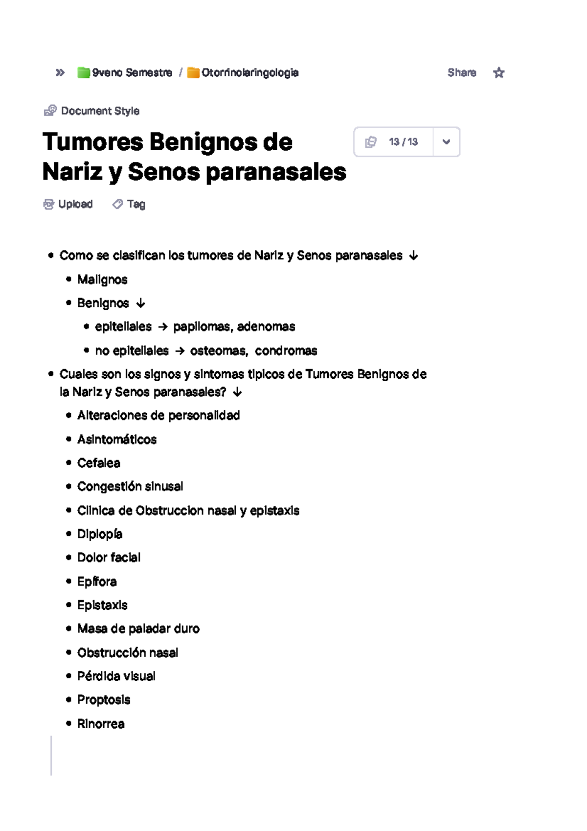 Tumores Benignos de Nariz y Senos paranasales - 2. 3. 4. 5. 6. 7. 8. maxillectomia total con ...