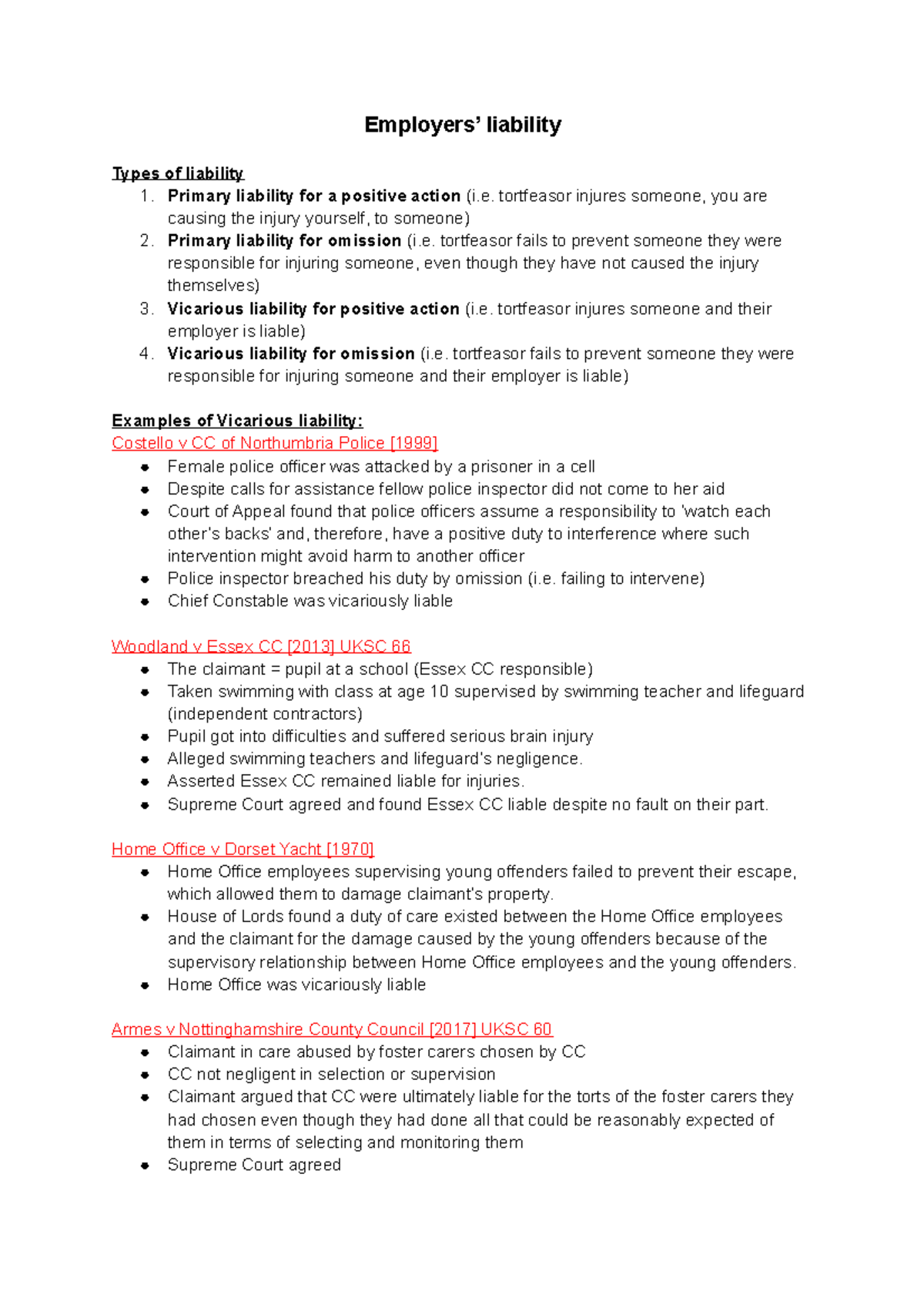 3. Employers liability - Employers’ liability Types of liability 1 ...