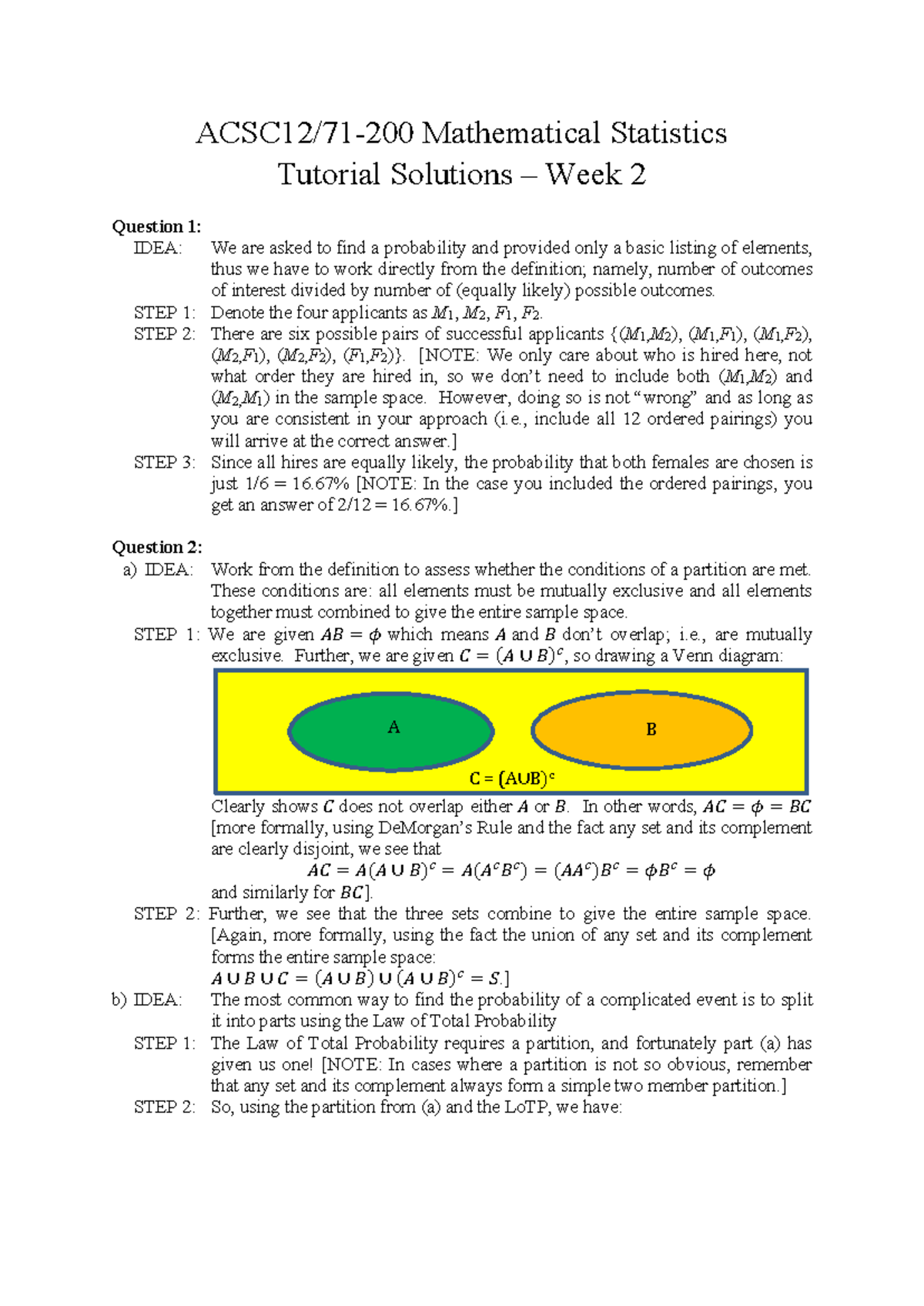 ACSC12-71-200 Tutorial-2-Solutions - ACSC12/71-200 Mathematical ...