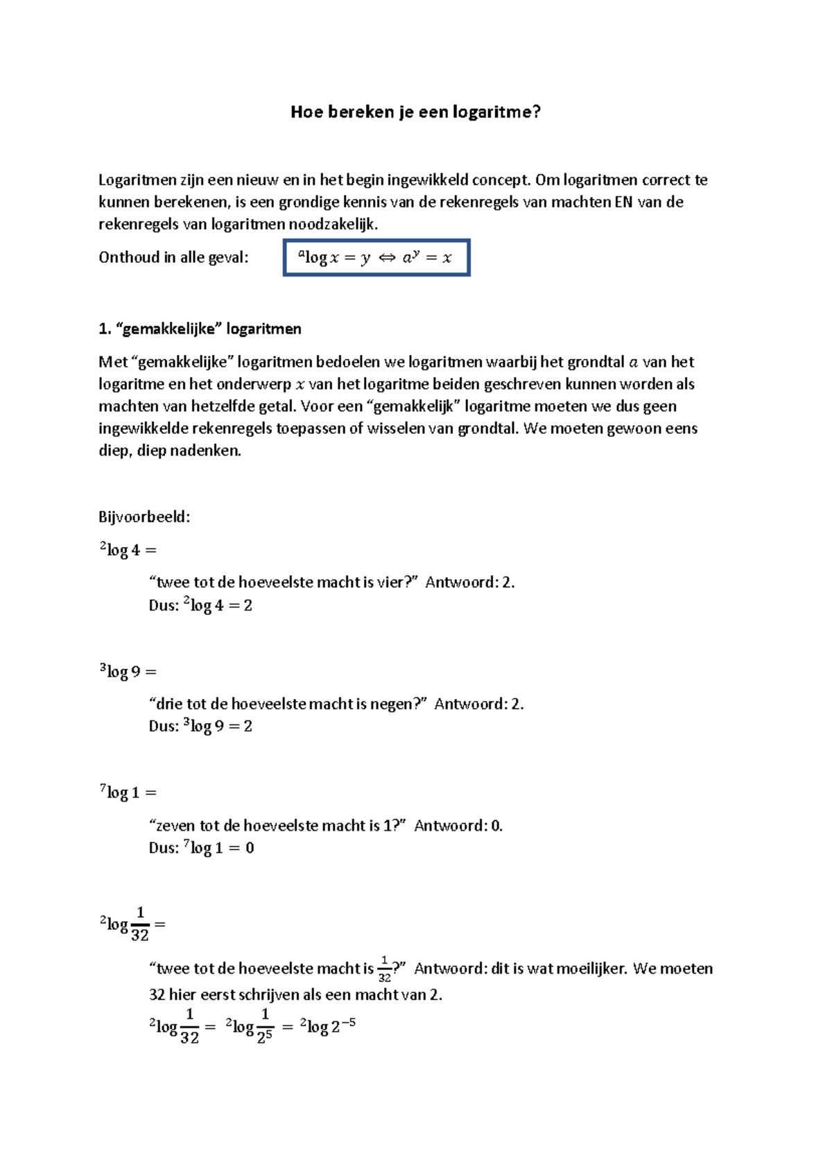 Hoe bereken je een logaritme - Hoe bereken je een logaritme? Logaritmen ...