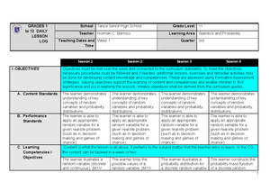Daily Lesson Log Grade 8 Quarter 4 week 53 - GRADES 1- DAILY LESSON LOG ...
