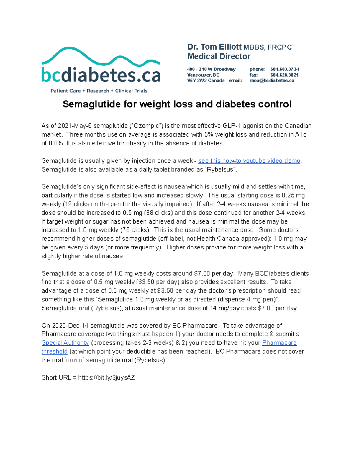 Semaglutide for weight loss and better sugar control - Dr. Tom ...