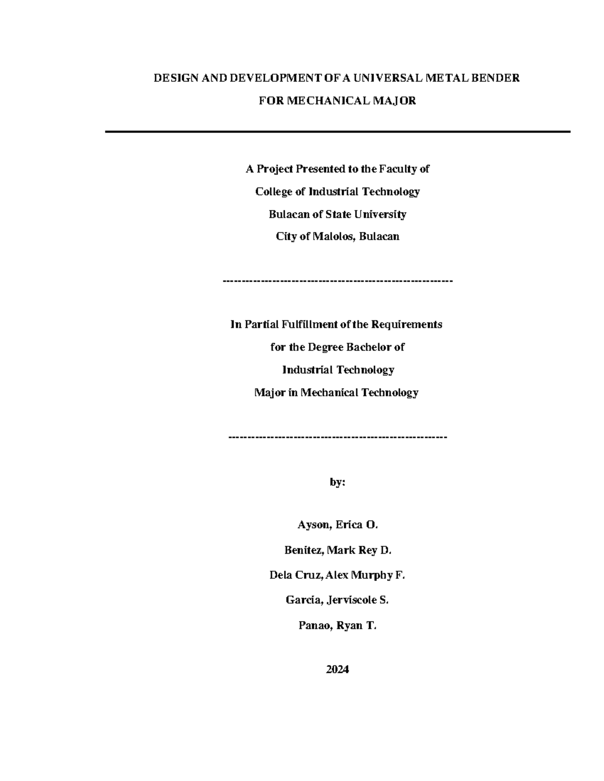 Development-of-universsal-metal-bender-chapter-1-and-2-docx-2 - DESIGN ...