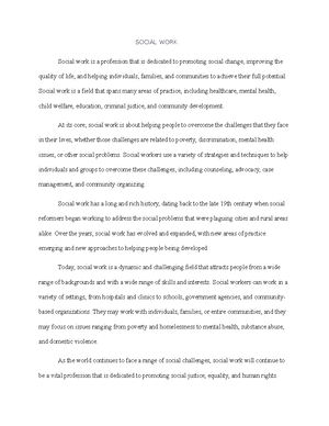 Introduction TO Social WORK Notes 2 - Social Work Practice Models ...