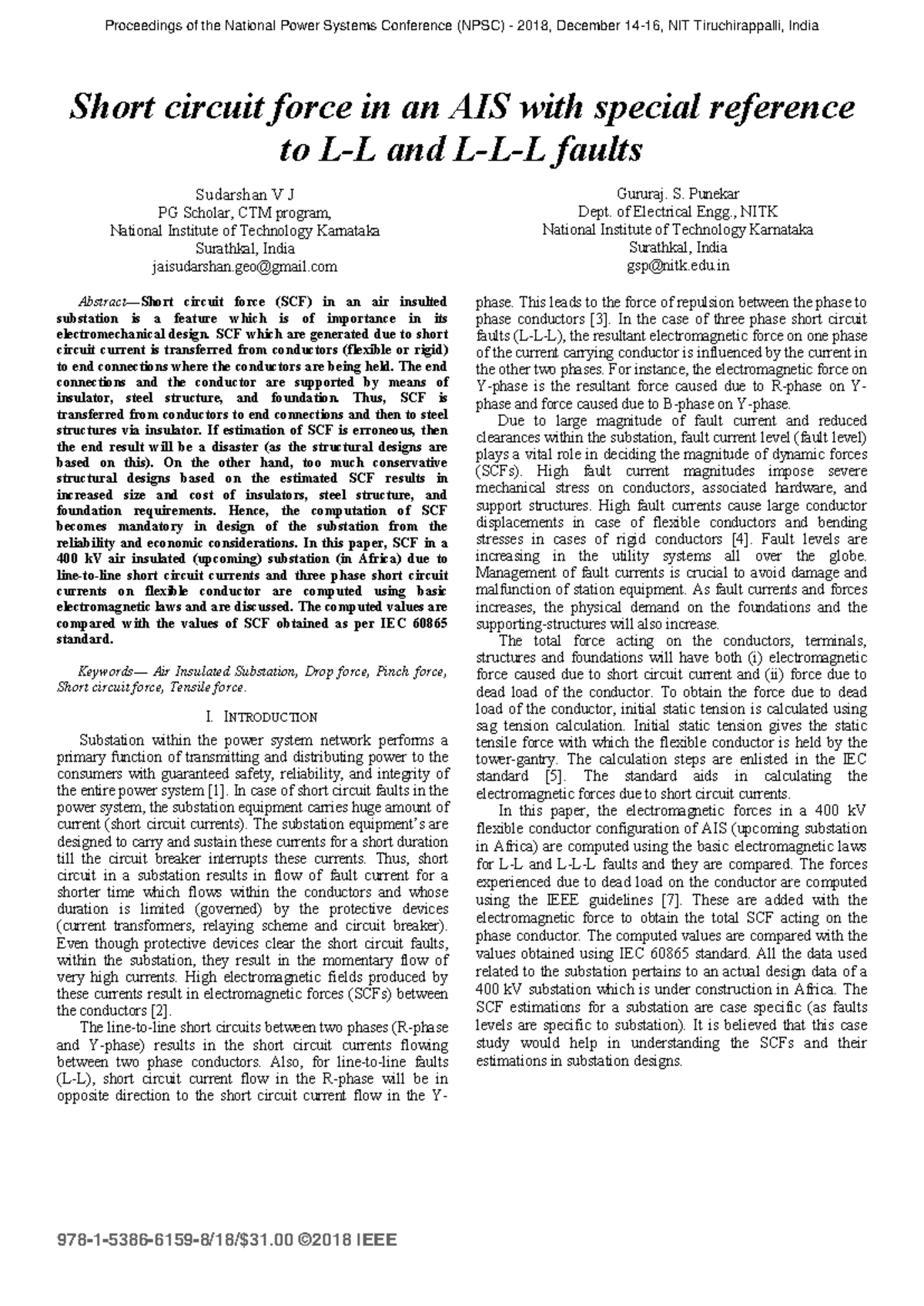 SCF Study - calculation - 978-1-5386-6159-8/18/$31 ©2018 IEEE Short ...