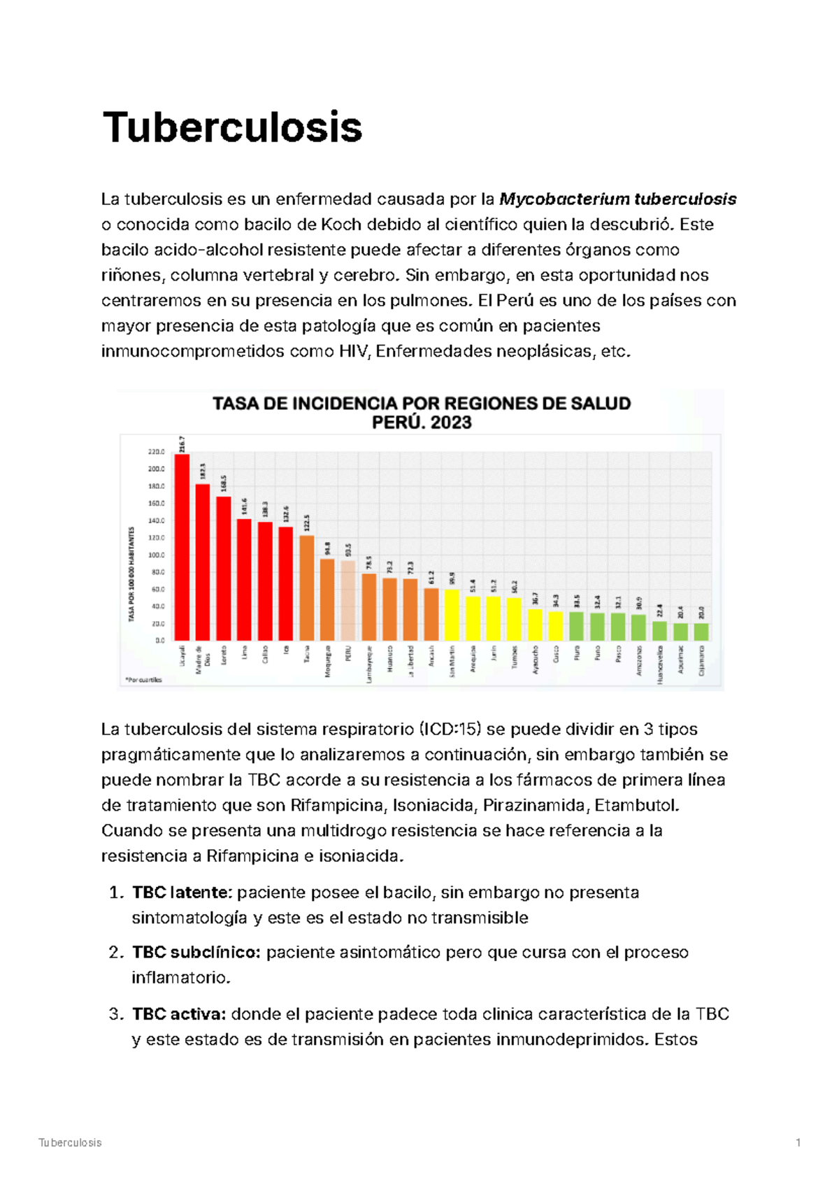 Exposición Tuberculosis - Tuberculosis La tuberculosis es un enfermedad ...