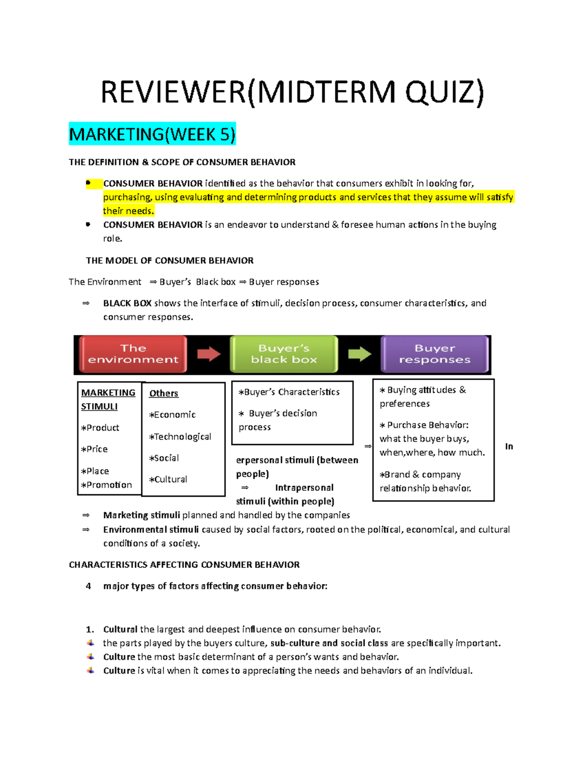 Reviewer - REVIEWER(MIDTERM QUIZ) MARKETING(WEEK 5) THE DEFINITION ...