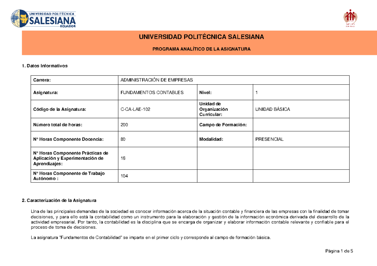 Programa Analitico Asignatura 349212 - UNIVERSIDAD POLITÉCNICA ...