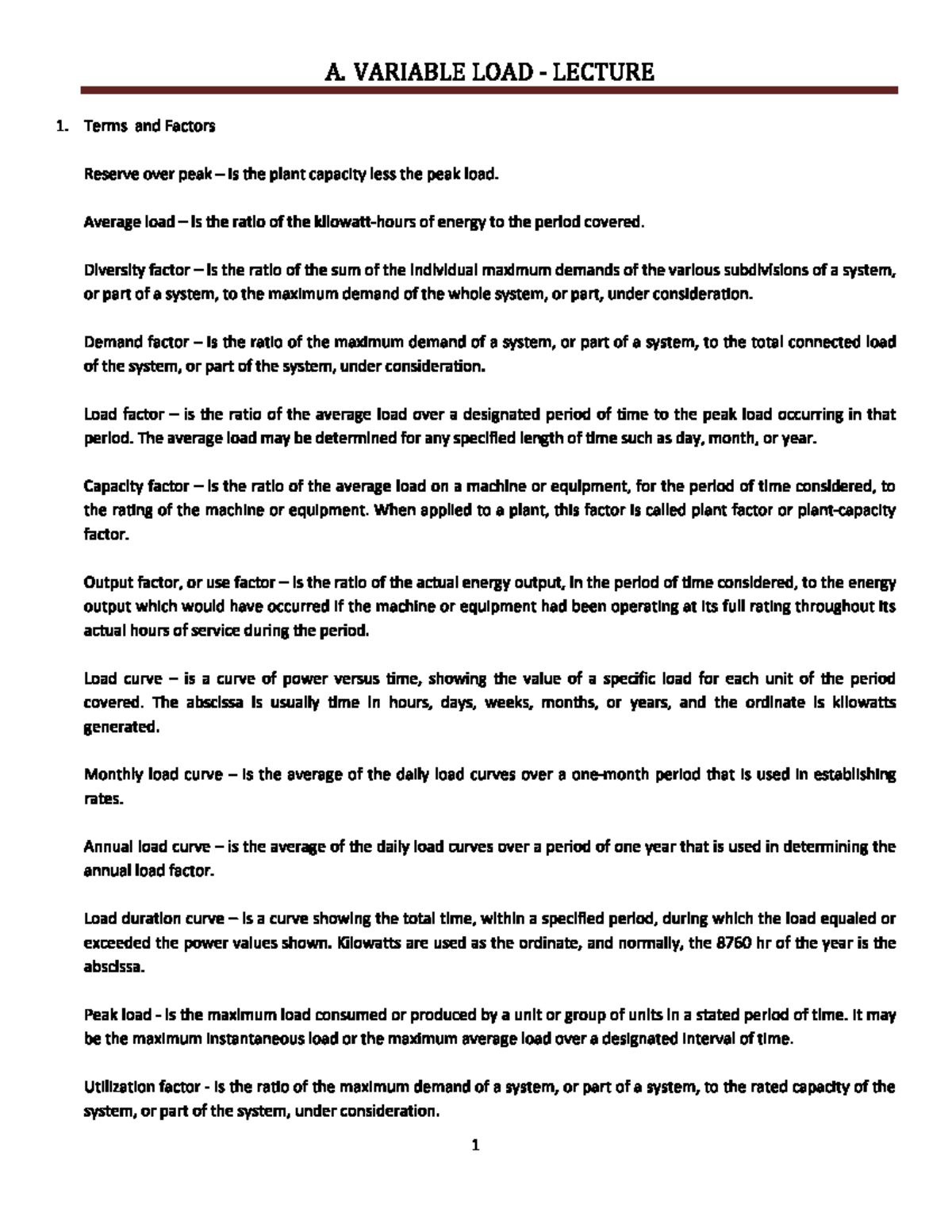 Variable-LOAD - Bachelor of Science in Mechanical Engineering - Studocu