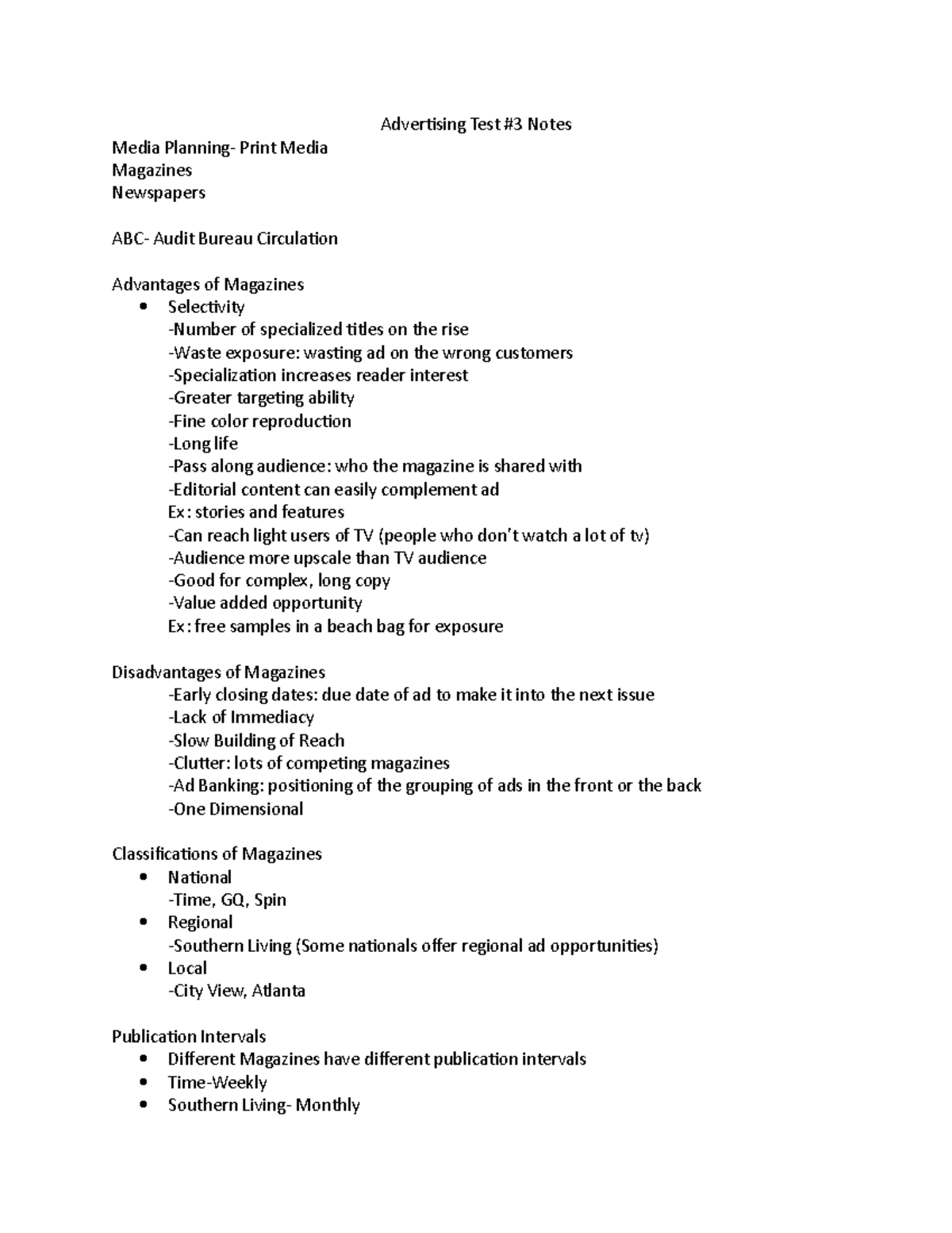 Advertising Test 3 Notes - Advertising Test #3 Notes Media Planning ...