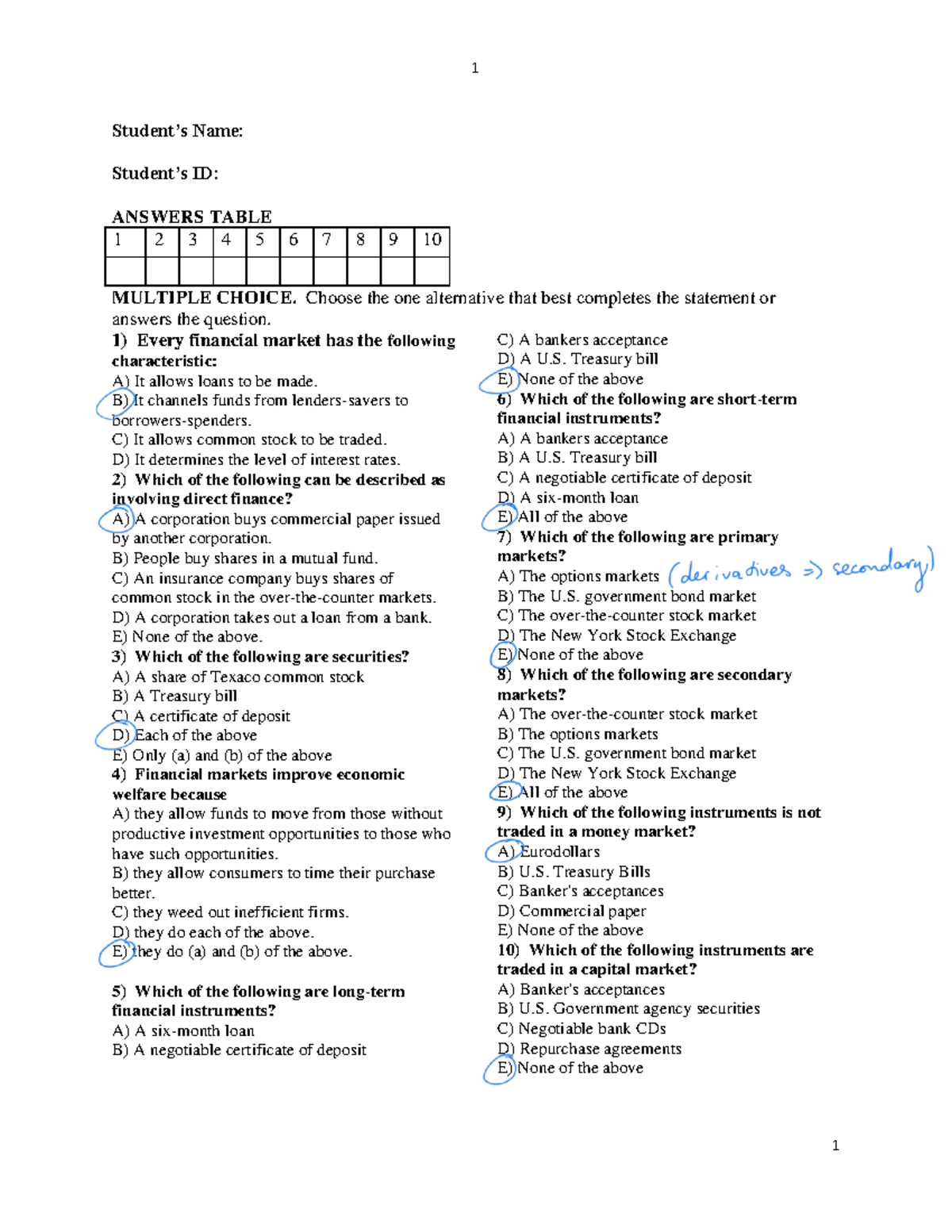 Mock-Exam-2018 - 111111111111 - 1 1 Student’s Name: Student’s ID ...