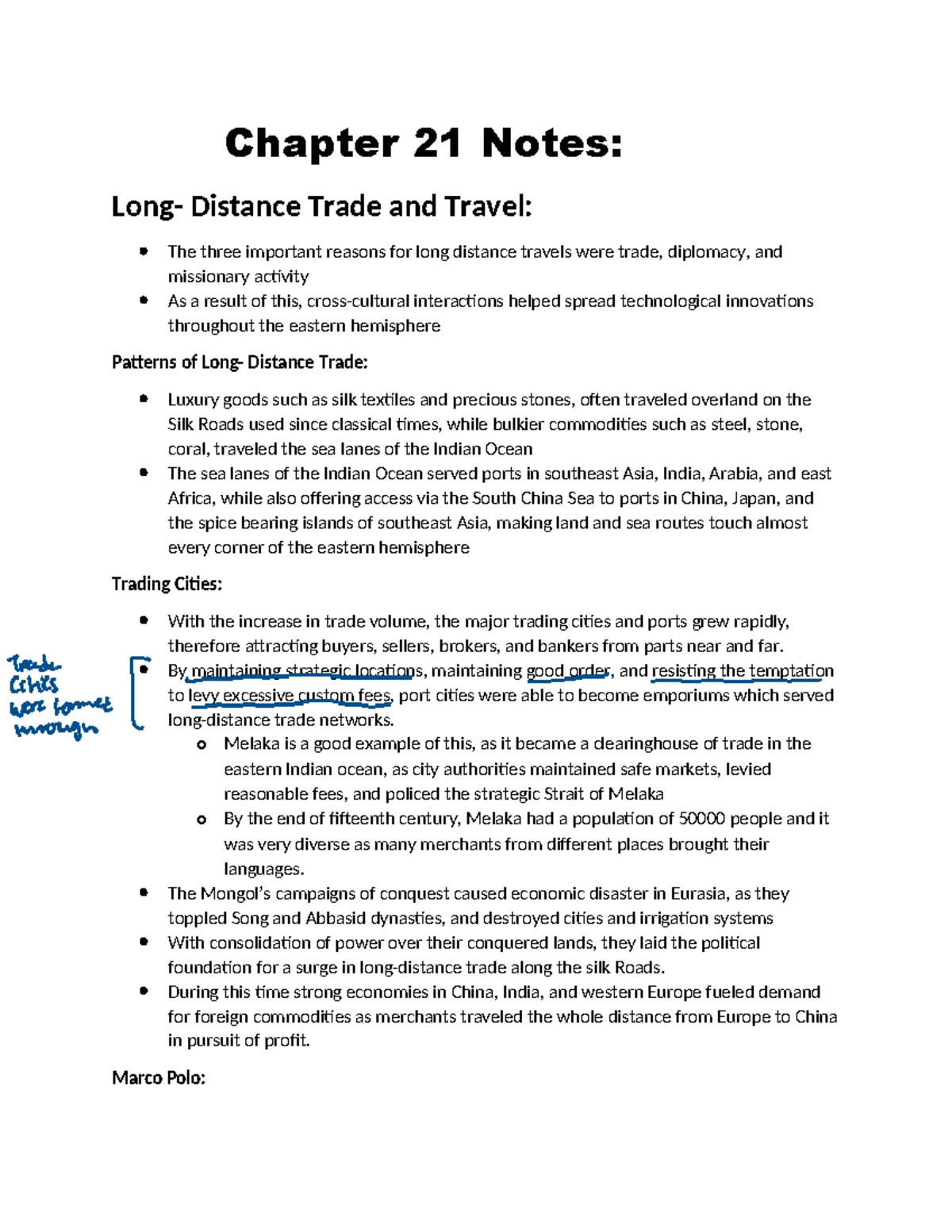 Chapter 21 Study Guide - world history - Chapter 21 Notes: Long ...