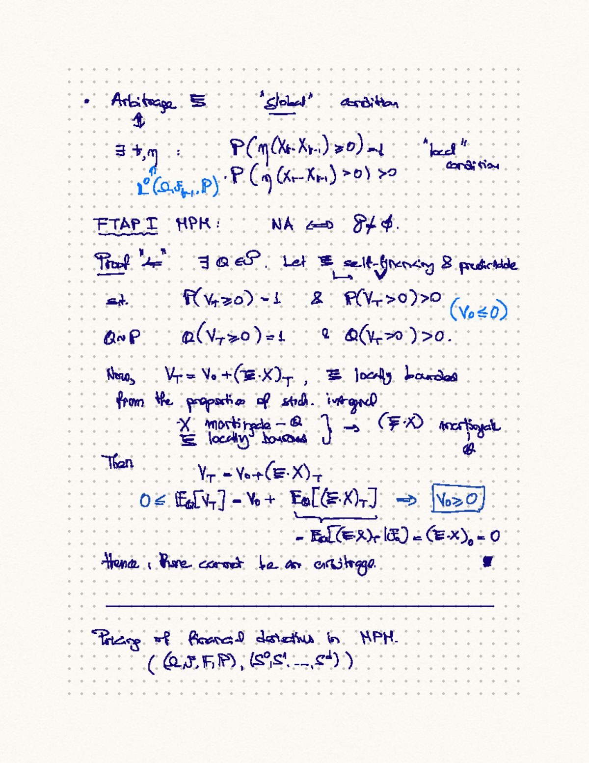 Handwrittennoteslect 2 - Introduction to Mathematical Finance - Studeersnel
