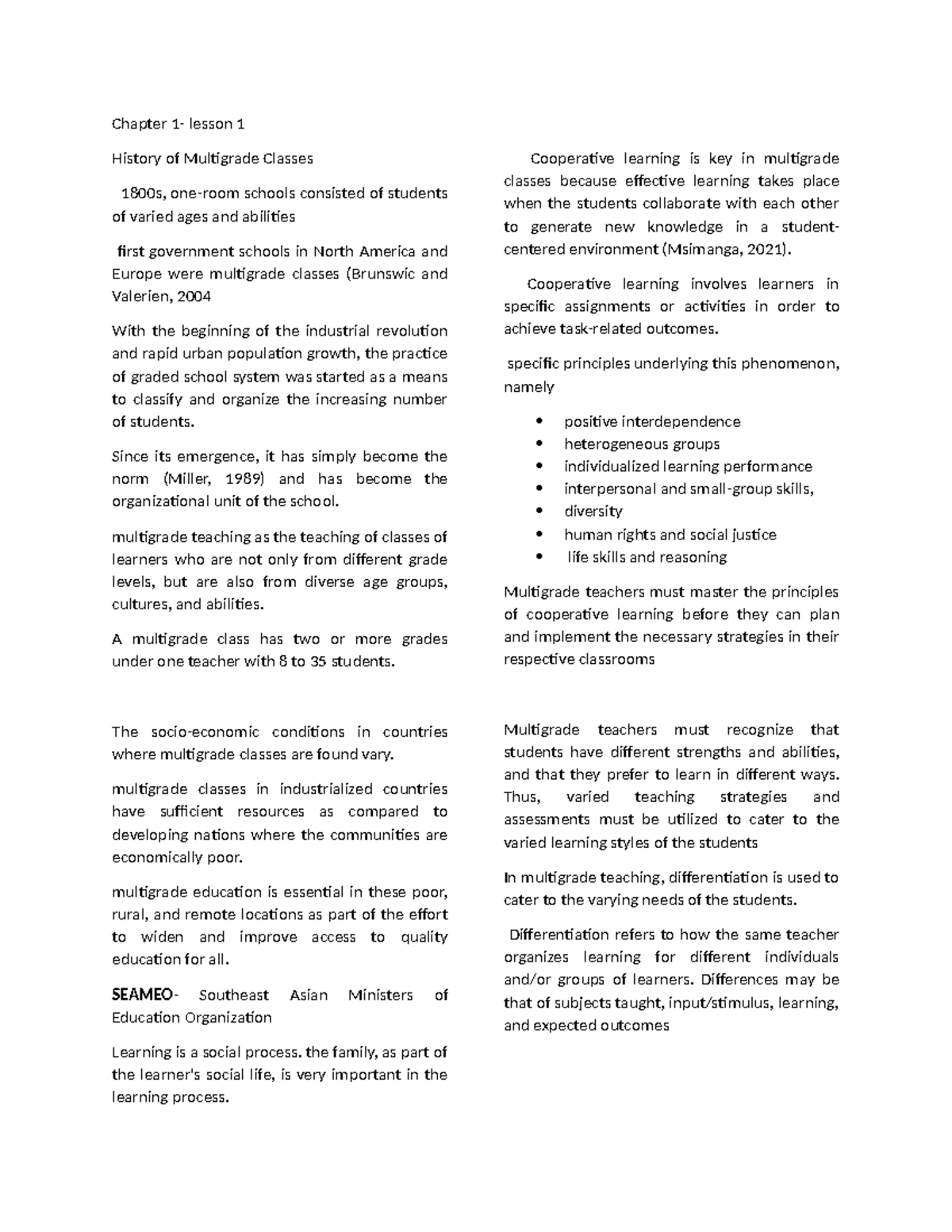 MG Reviewer - my notes and summaries in elective - Chapter 1- lesson 1 ...