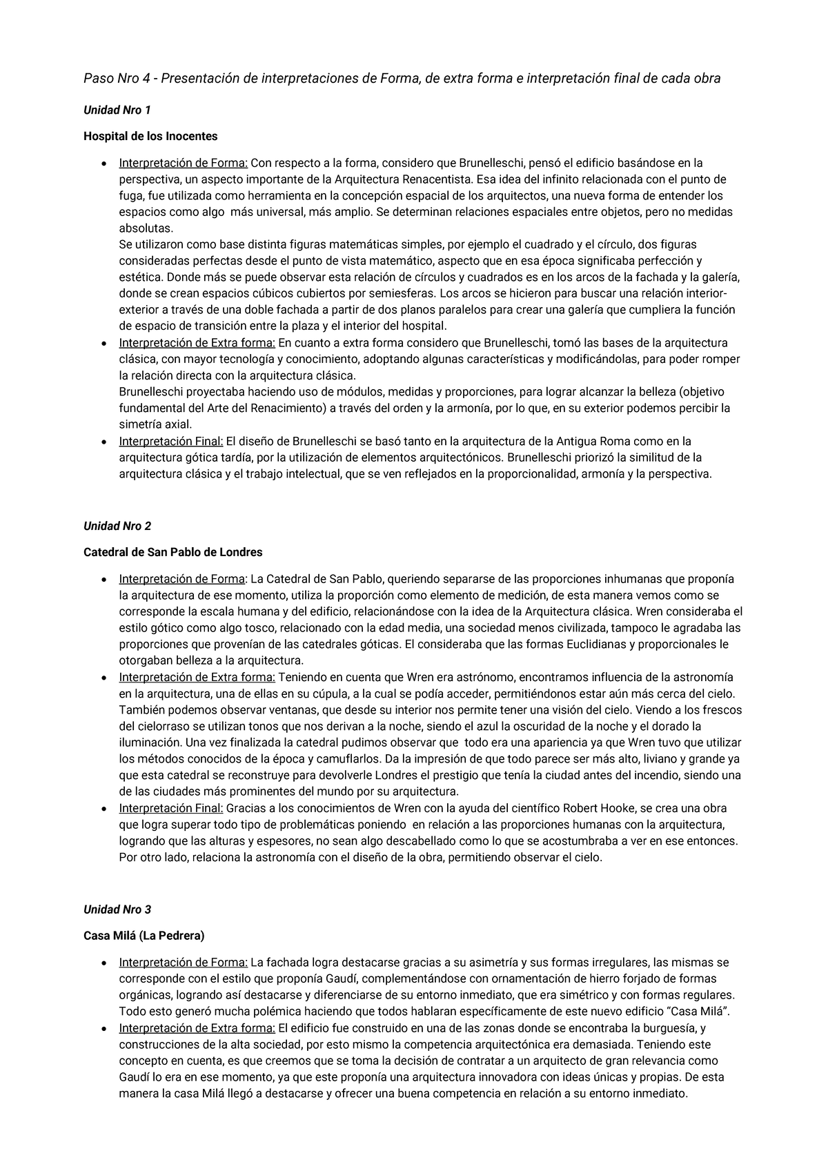 Paso Nro 3 - Presentación de interpretaciones de Forma, de extra forma ...