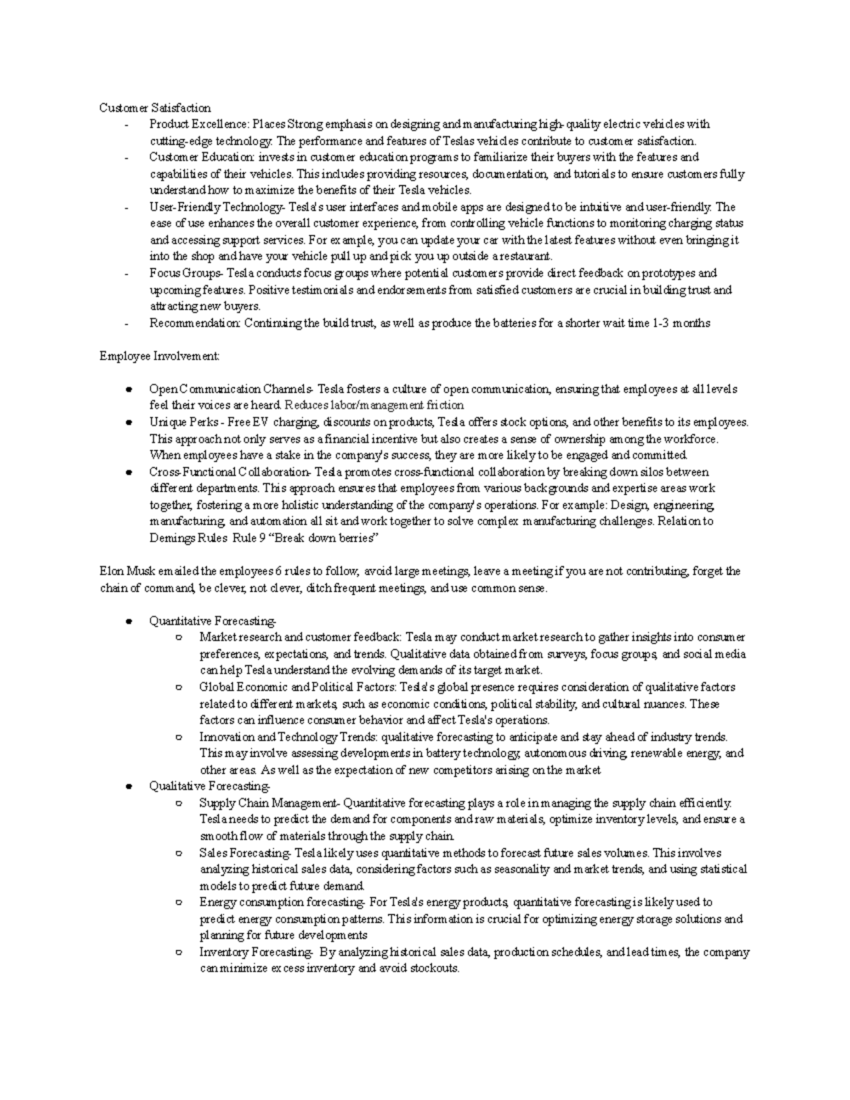 Tesla Presentation - Customer Satisfaction - Product Excellence: Places ...