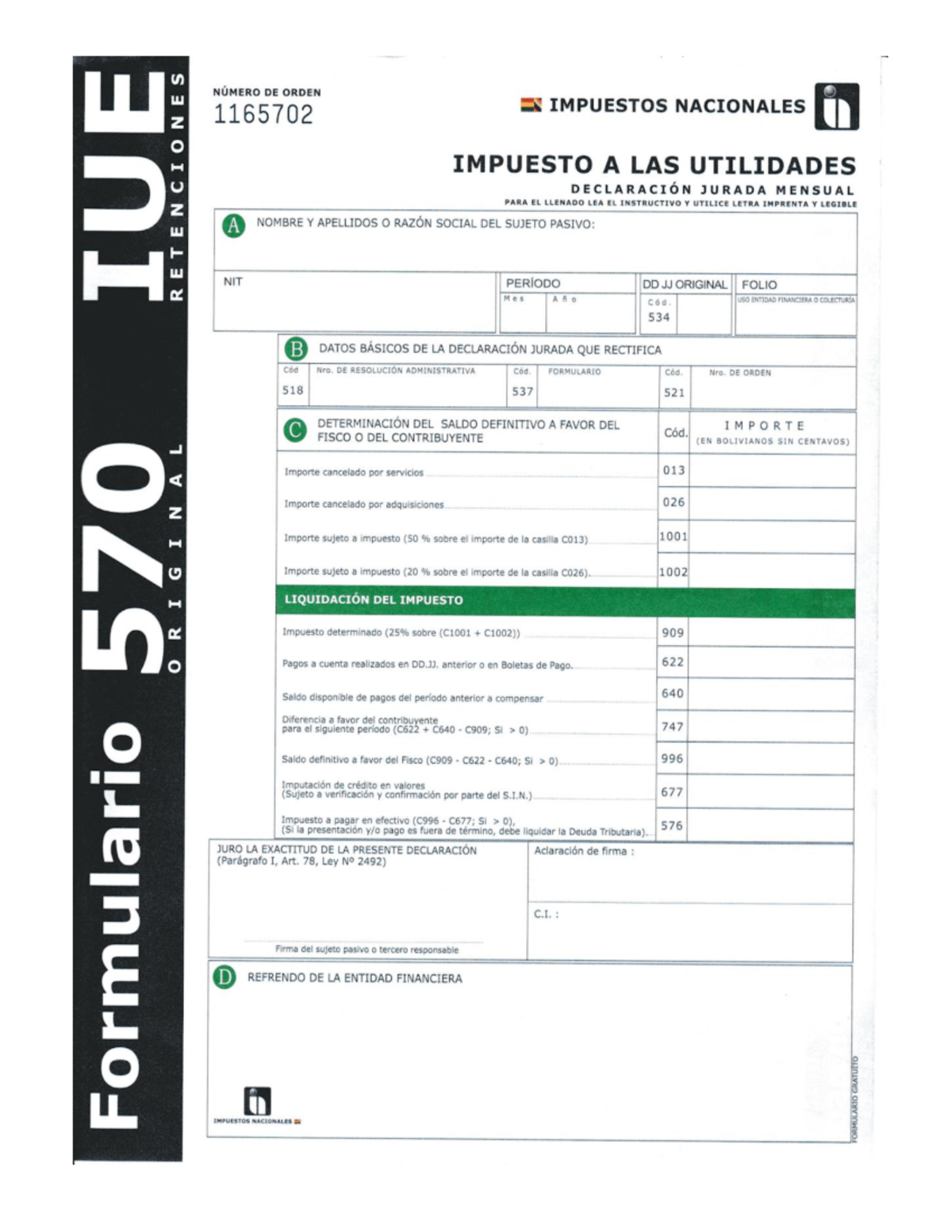 Formulario-570-Tributaria - NÚMERO DE ORDEN 1165702 IMPUESTOS ...