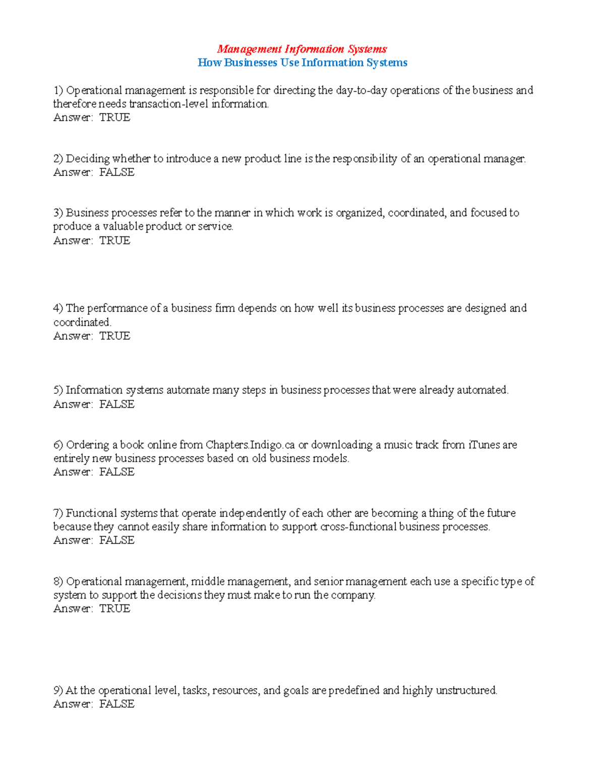 How Businesses Use Information Systems - Management Information Systems ...