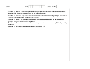 Experiment 1 - Within the lab procedure, you will generally ¾ Setup the hardware needed in the ...