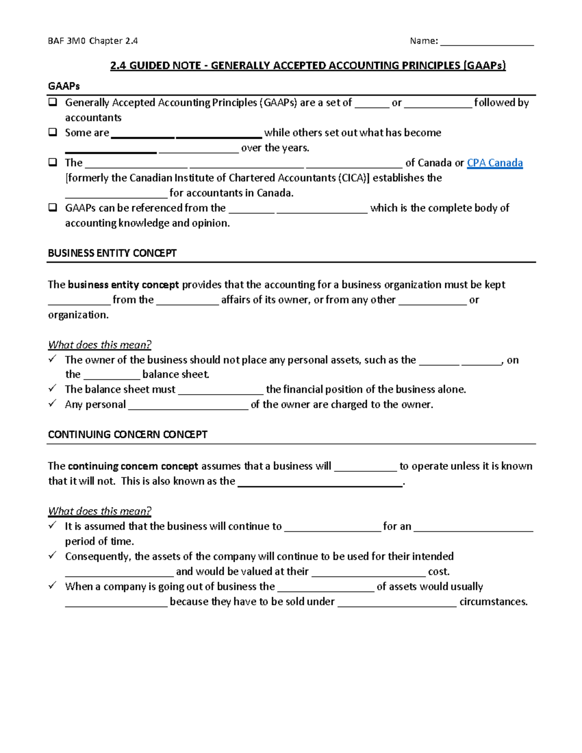 2.4 - GAAP Classified BS (Guided Note) - BAF 3M0 Chapter 2 Name ...