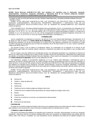 Norma Oficial Mexicana NOM-052- Semarnat-2005 , Que establece las ...