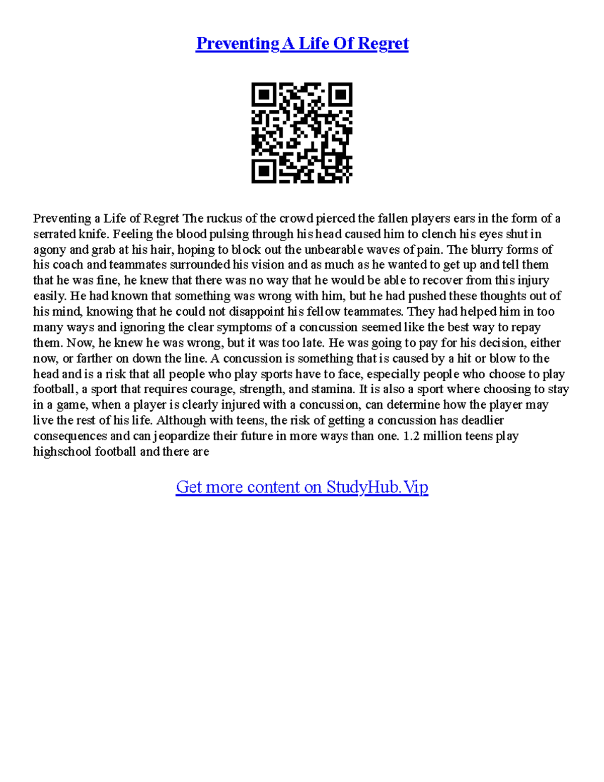 Regret Essay Regret Essay - Preventing A Life Of Regret Preventing a ...