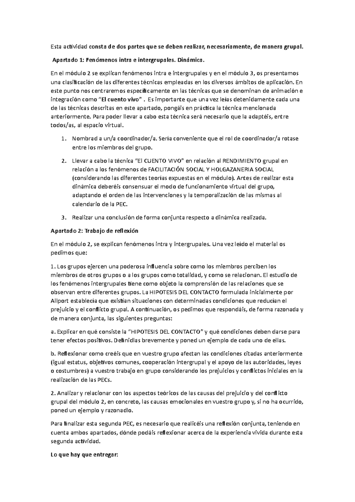 PEC 2- Enunciado - pec 2 - Esta actividad consta de dos partes que se ...