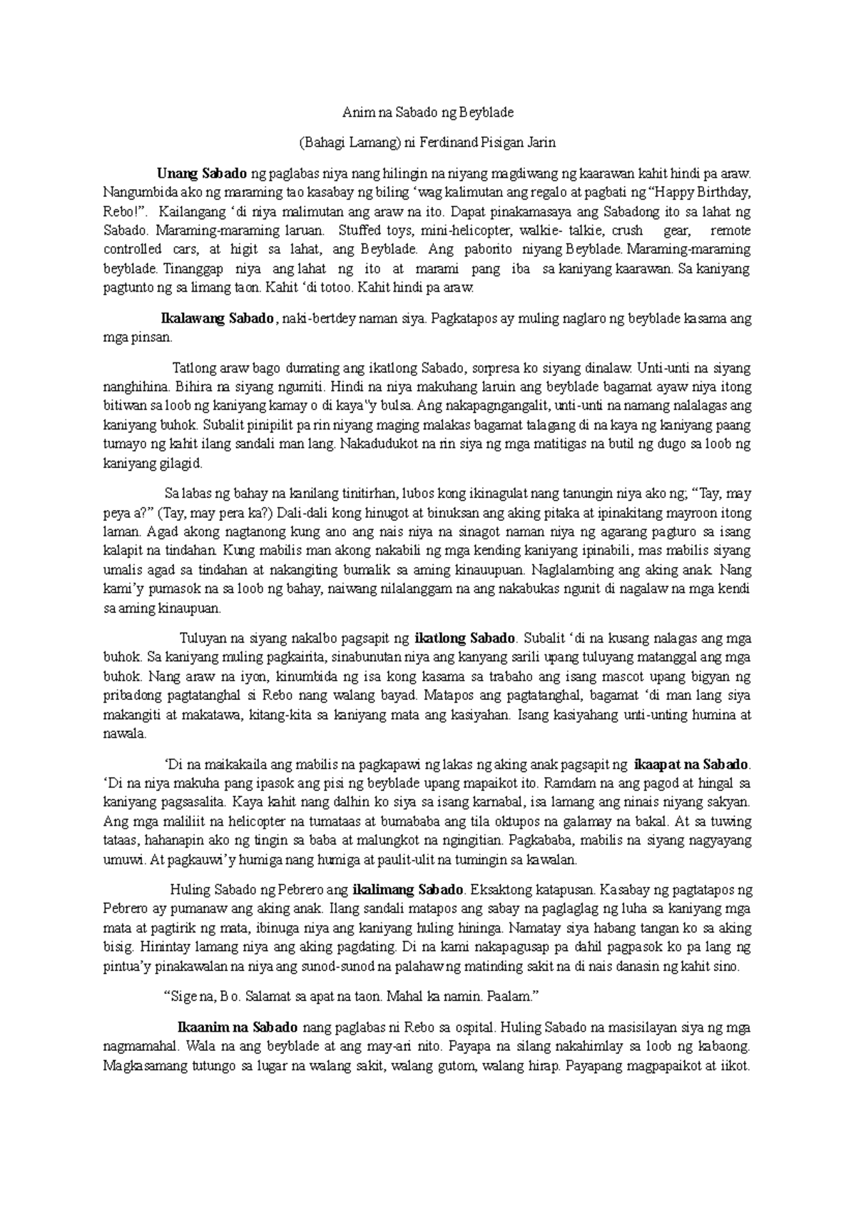 Anim na sabado ng beyblade - Anim na Sabado ng Beyblade (Bahagi Lamang ...