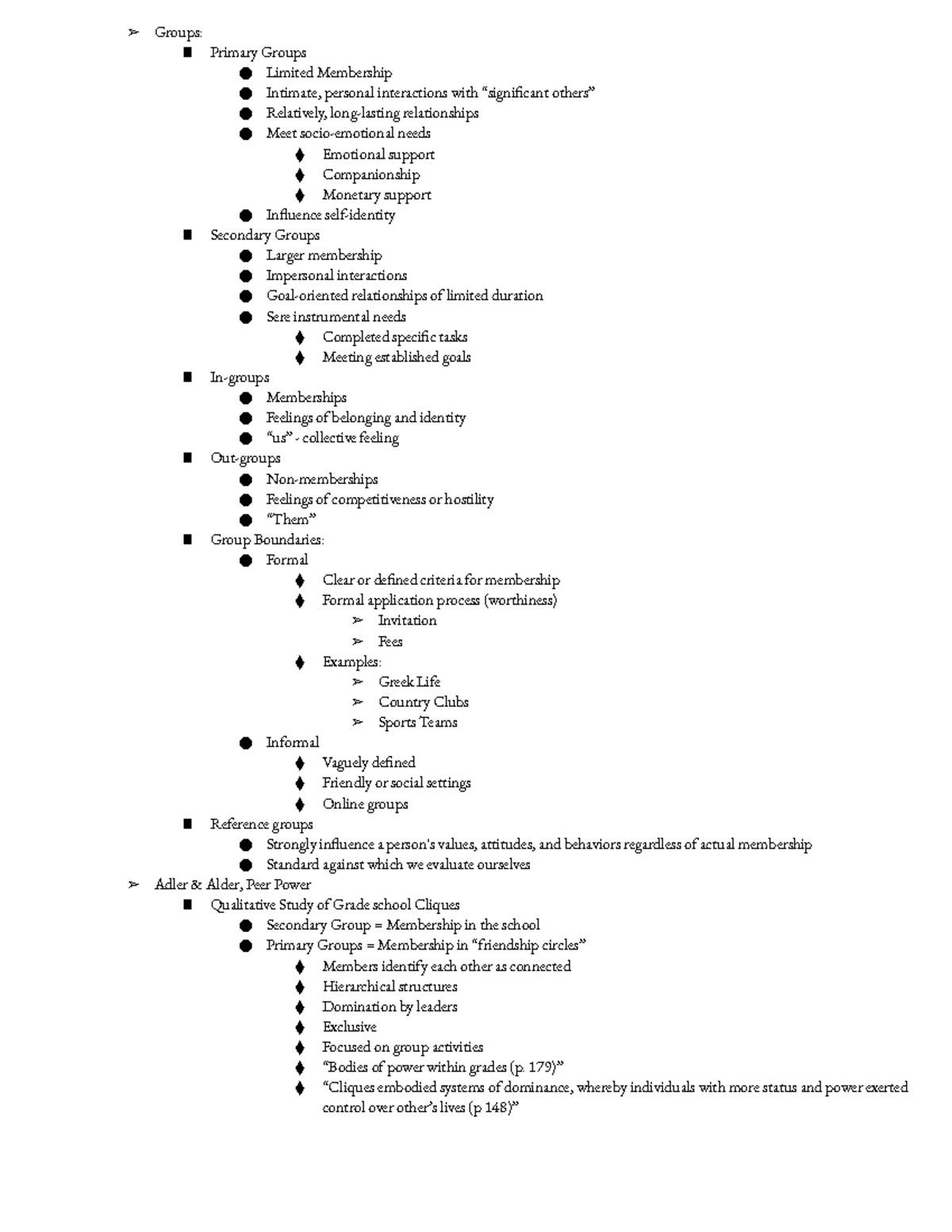 Groups - 179)” “Cliques embodied systems of dominance, whereby ...
