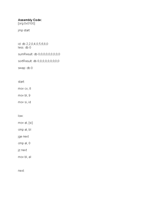 CS401 Midterm Solved MCQS By Junaid - CS401-Assembly Language MID TERM OBJECTIVE Prepared by ...
