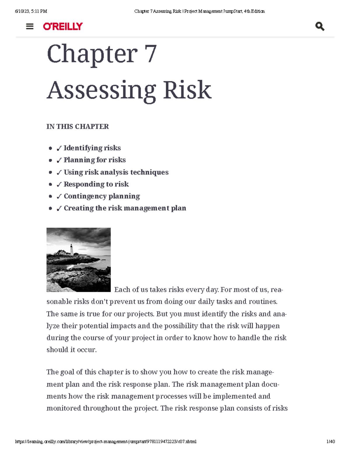 Chapter 7 Assessing Risk Project Management Jump Start, 4th Edition - Chapter 7 Assessing Risk ...