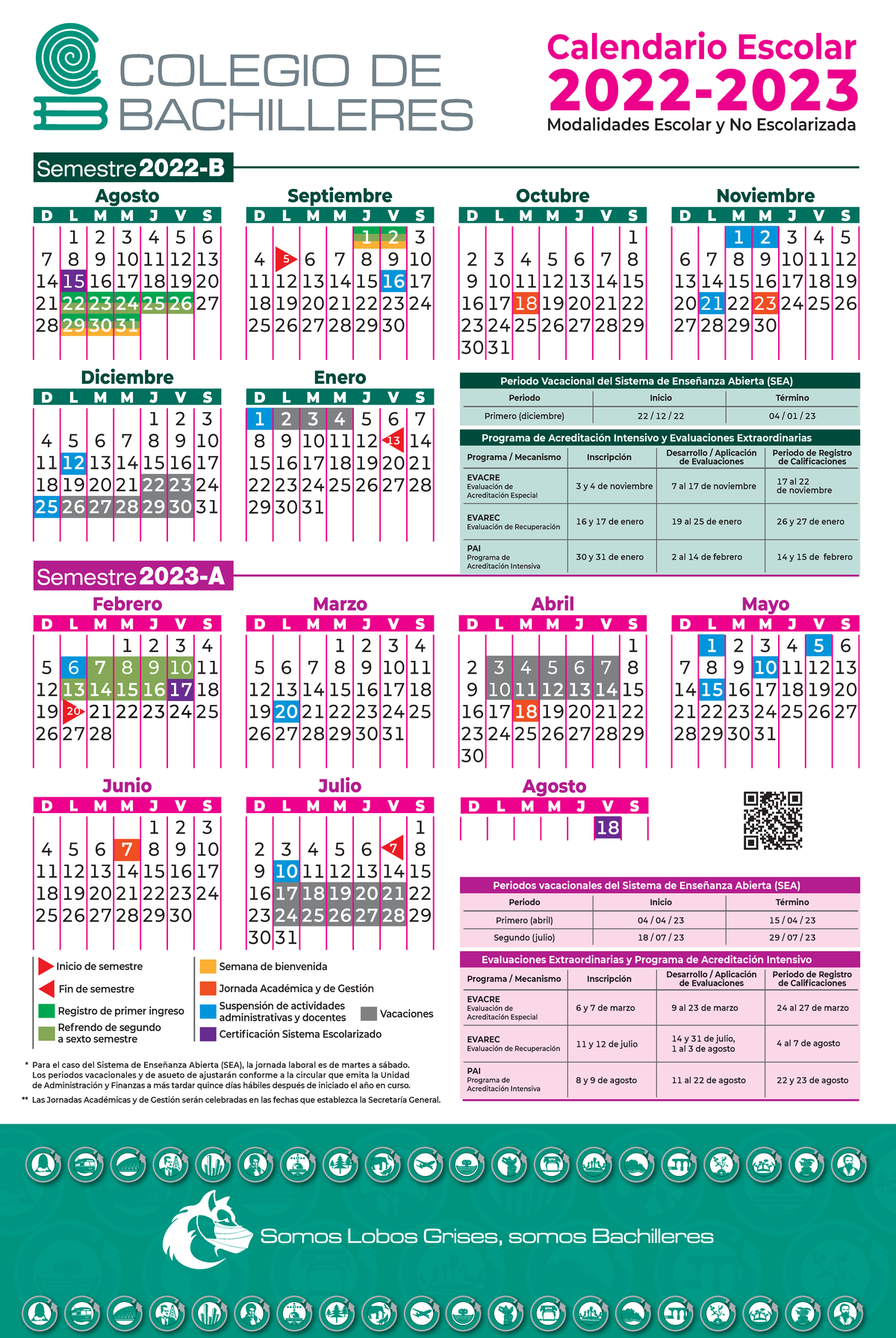 Calendario Escolar 2022 2023 - *** Los periodos vacacionales y de ...