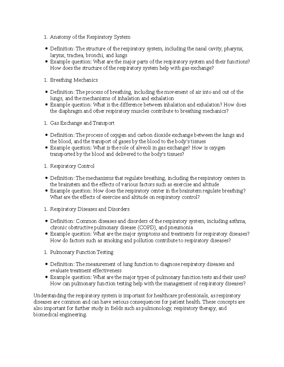 The Respiratory System - Anatomy of the Respiratory System Definition ...