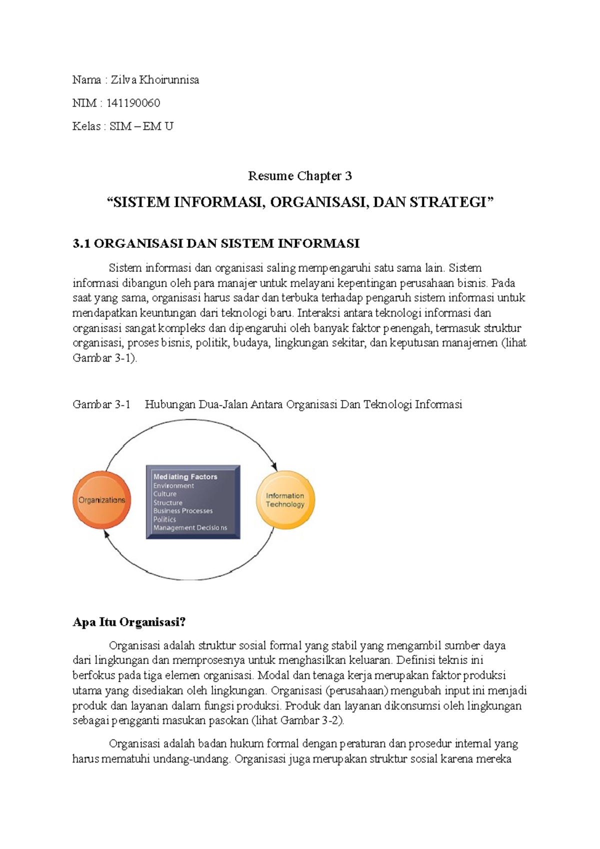 Zilva Khoirunnisa 141190060 SIM EM-U Resume Chapter 3 - Nama : Zilva Khoirunnisa NIM : 141190060 ...
