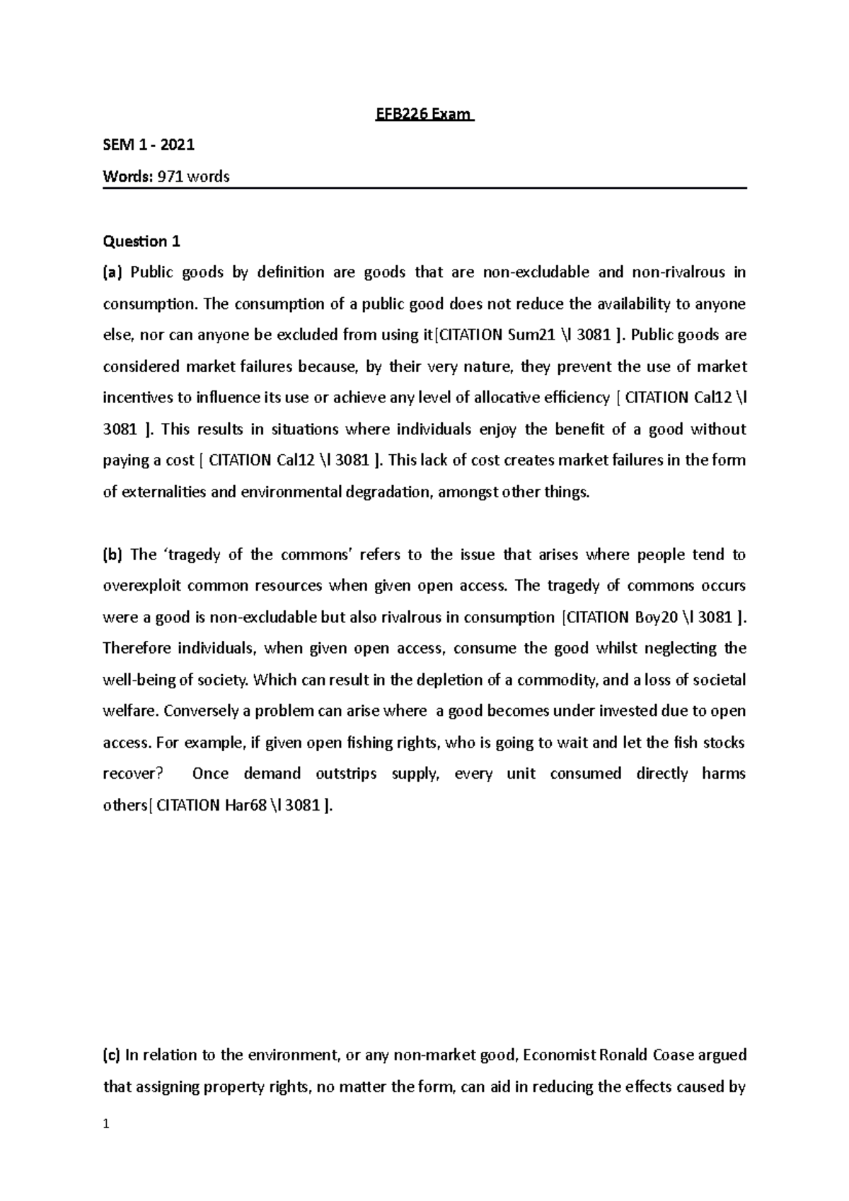 EFB226 Exam SEM 1 2021 - Studocu