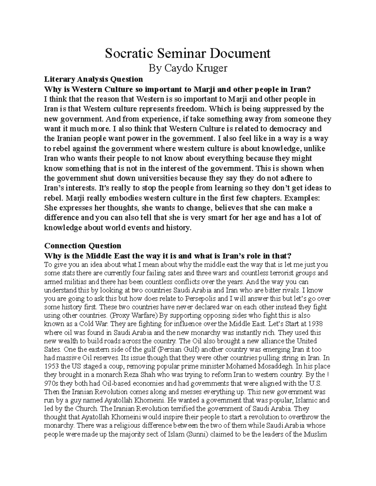 Socratic Seminar Document - Which is being suppressed by the new ...