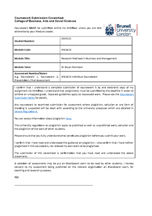 F34f3a08dbc39c4a051c35d84e2c3573 - Brunel Business School Assessment Title: Coursework Module ...