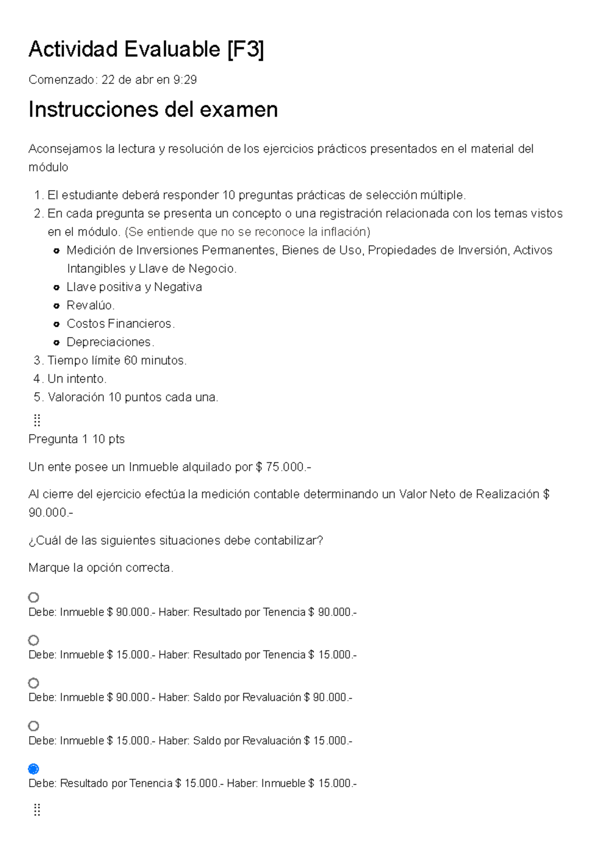 Examen Actividad Evaluable [F3] - Actividad Evaluable [F3] Comenzado ...
