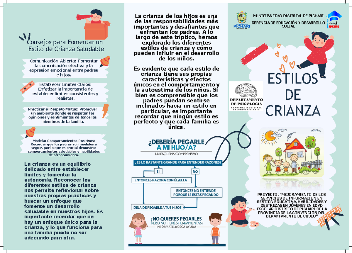 Triptico Estilos DE Crianza karina - Consejos para Fomentar un Estilo ...