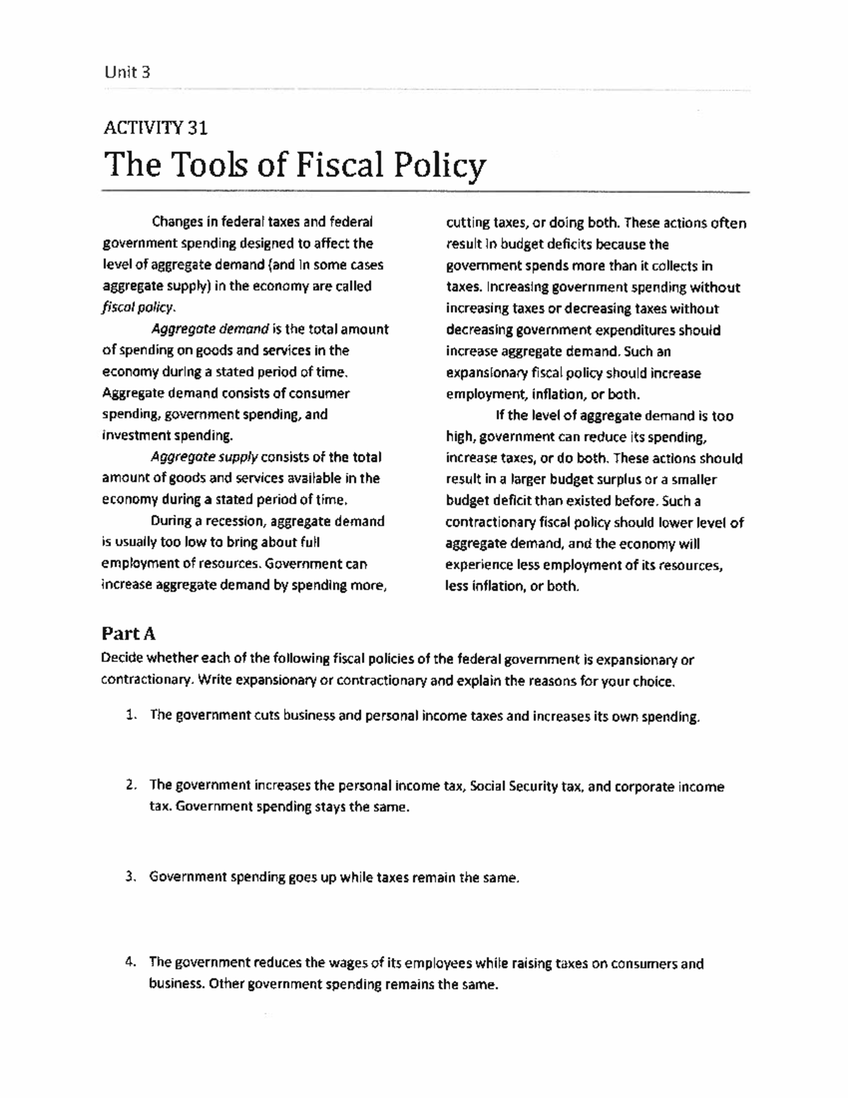 29 - The Tools of Fiscal Policy - Studocu